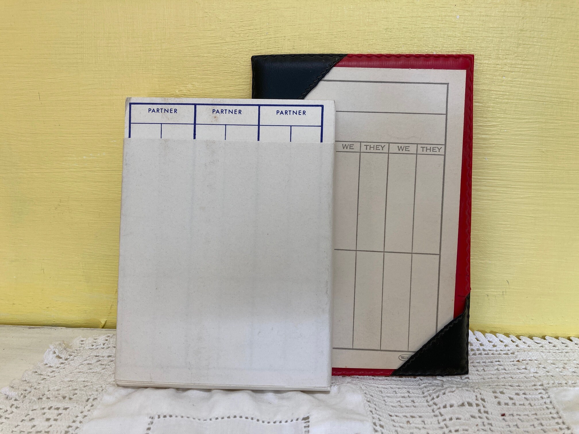 Vintage Small Bridge Score Sheet Holder and Bridge Score Sheet Pad ...