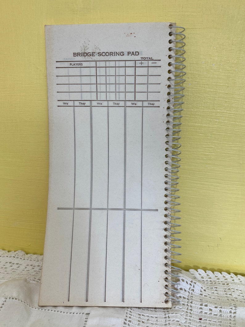 Retro Spiral Bound Bridge Score Pads - Made in England - Score Sheets ...