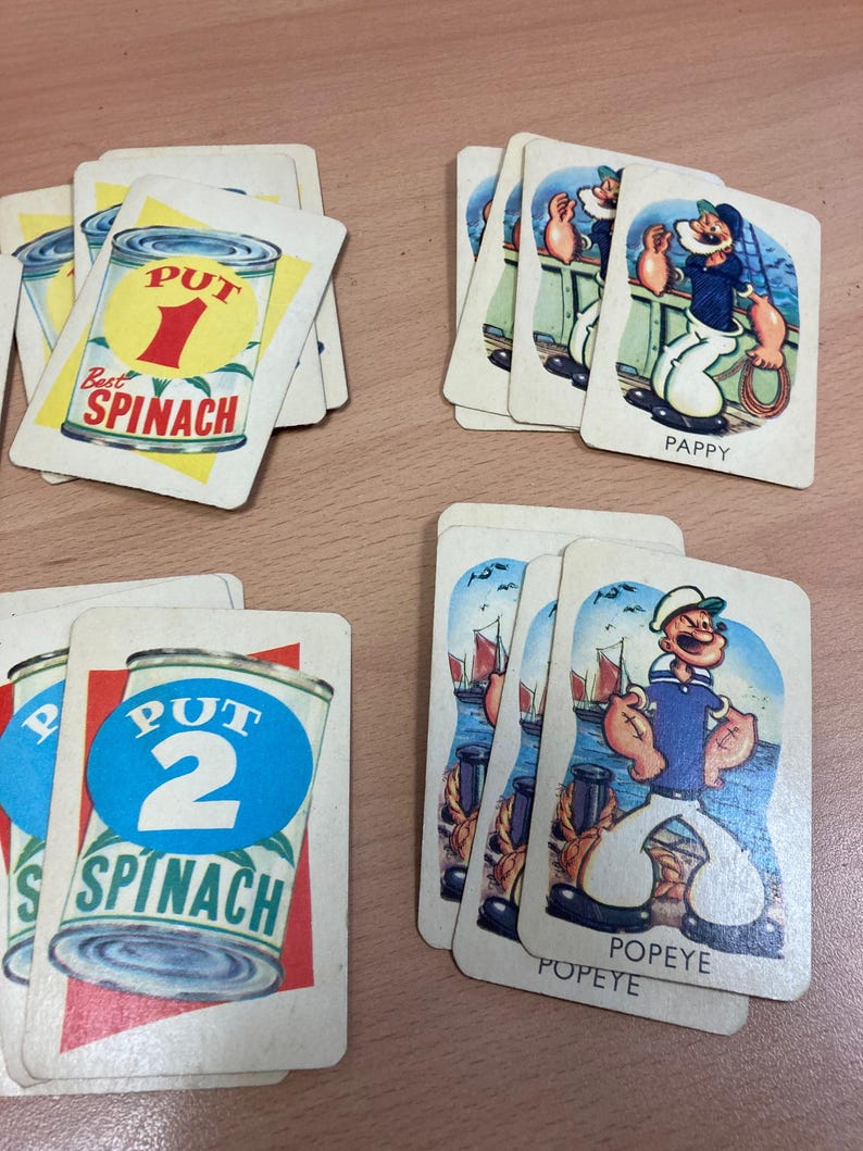 Vintage Popeye Knock Out Playing Card Game by King Features Syndicate 1960 Complete RARE Tower ...