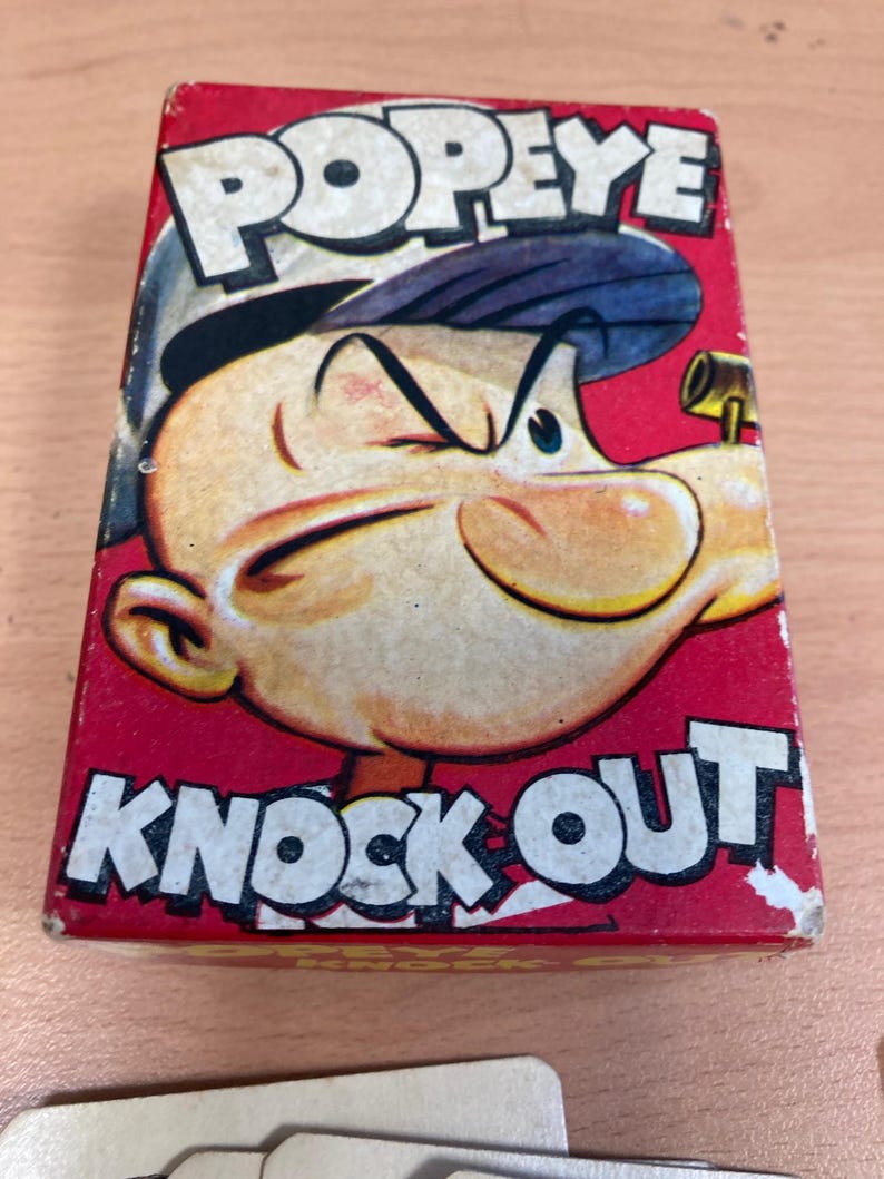 Vintage Popeye Knock Out Playing Card Game by King Features Syndicate 1960 Complete RARE Tower ...