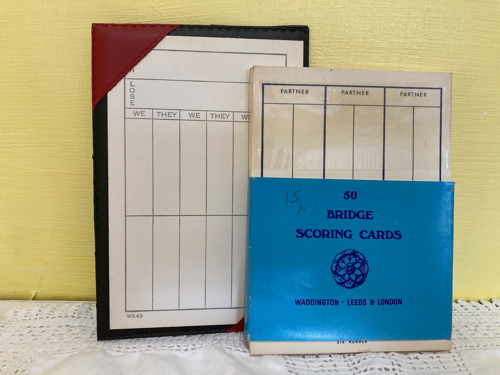 Vintage Small Bridge Score Sheet Holder and Bridge Score Sheet - Etsy