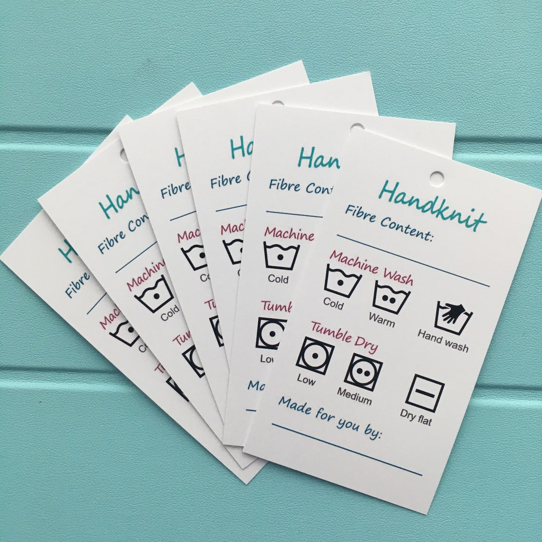 Handknit Care Tags - Set of 6 - Etsy