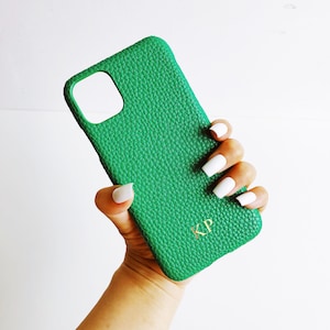 Personalized Pebble Leather iPhone Case: Embossed Initial Monogram - Etsy