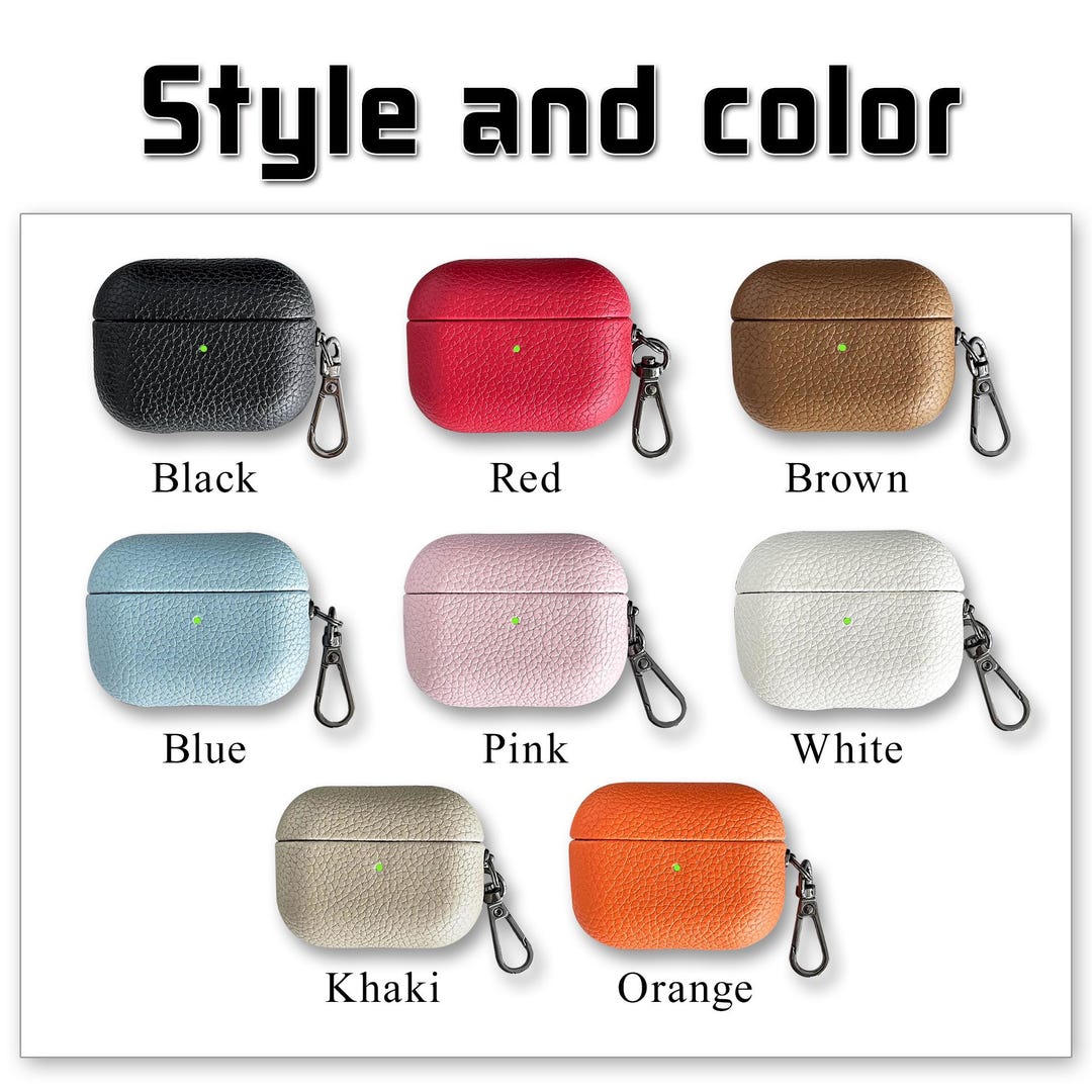 Personalized Pebble Leather Airpods Case: Monogrammed AirPod 4 3 2 1 ...