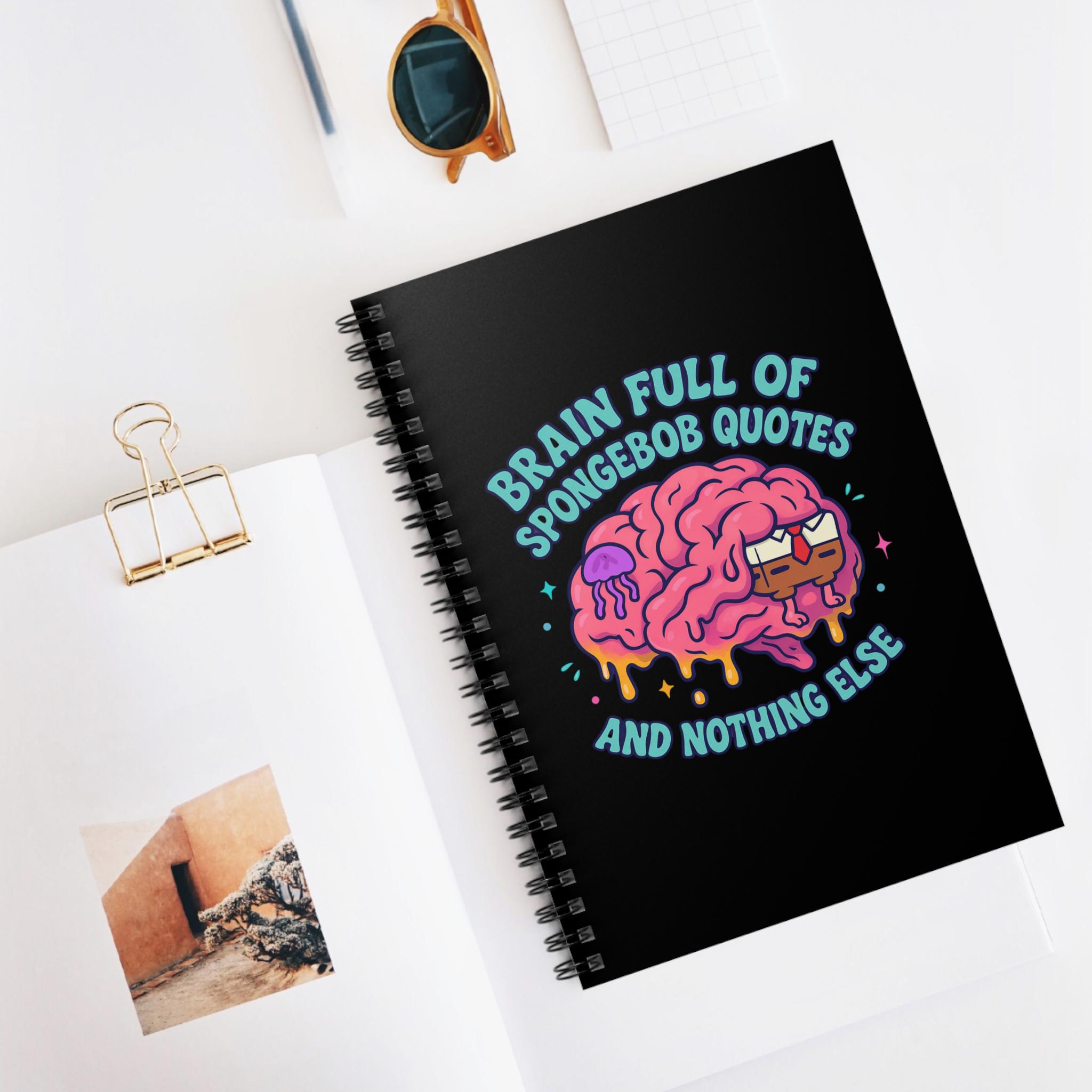 Spongebob Quotes Spiral Notebook - Fun Journal, Gift for Fans, Back to ...