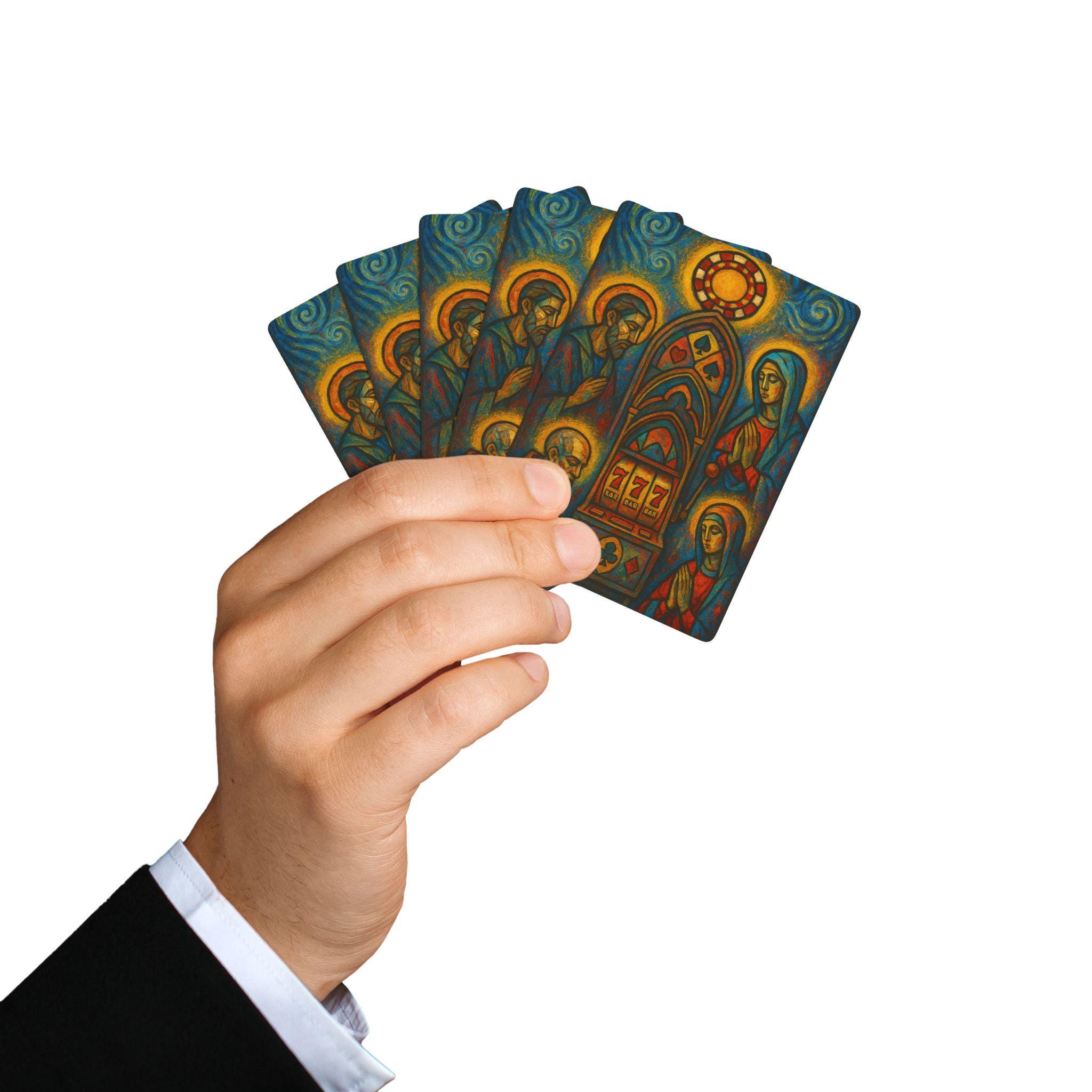Gothic Surrealist Poker Cards: Cubist Figures, Golden Light - Etsy
