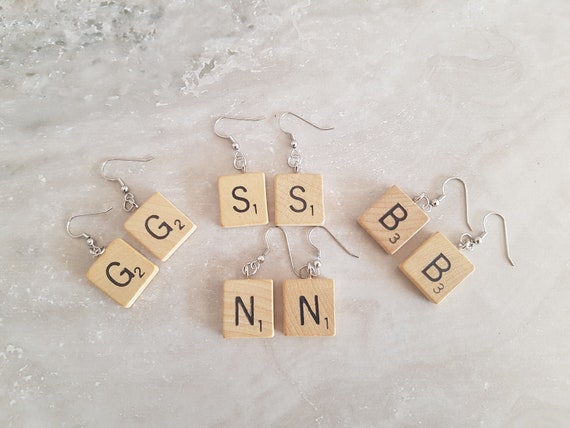Scrabble Letter Earrings Set | Etsy