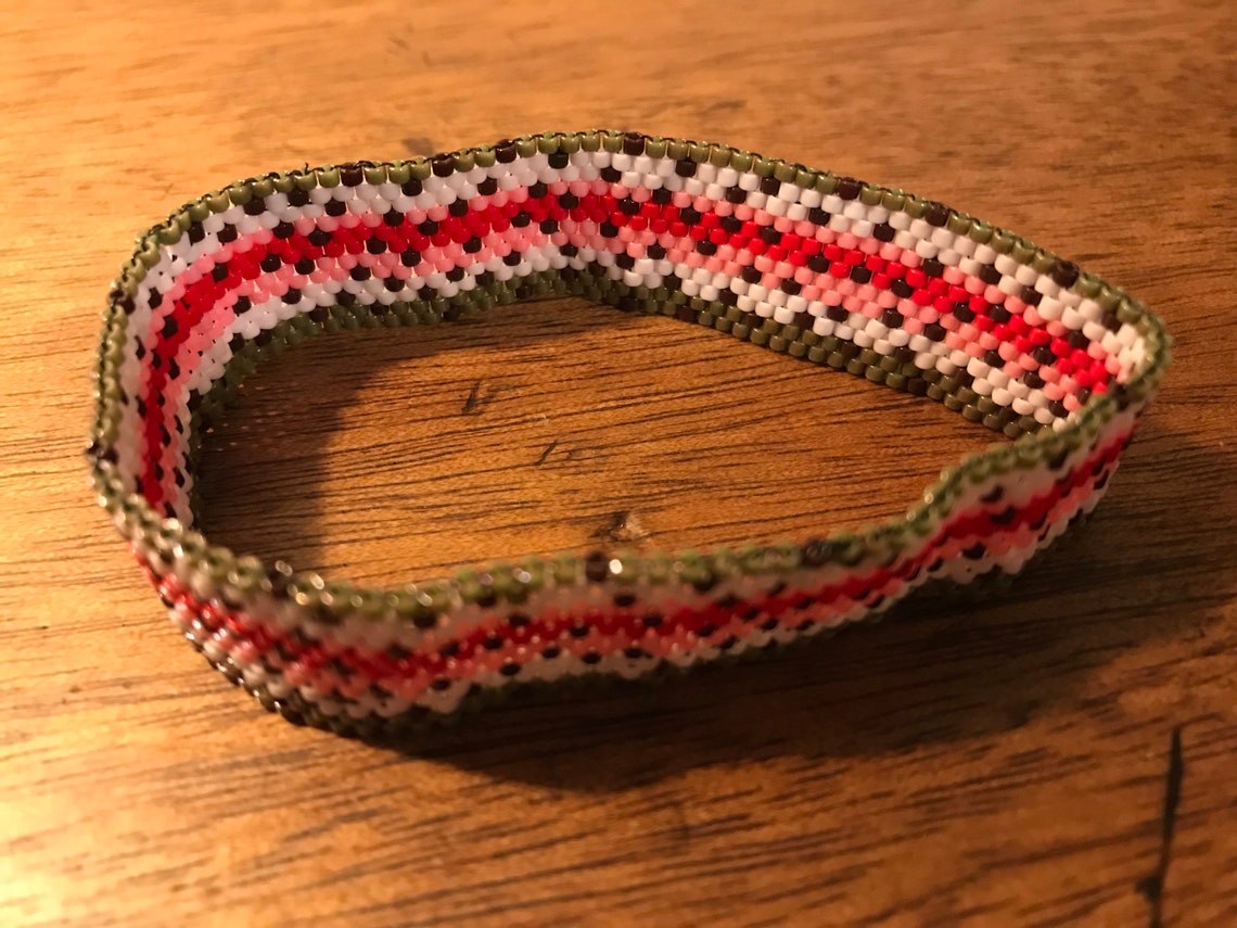 Handcrafted Beaded Rainbow Trout Pattern Bracelet - Etsy