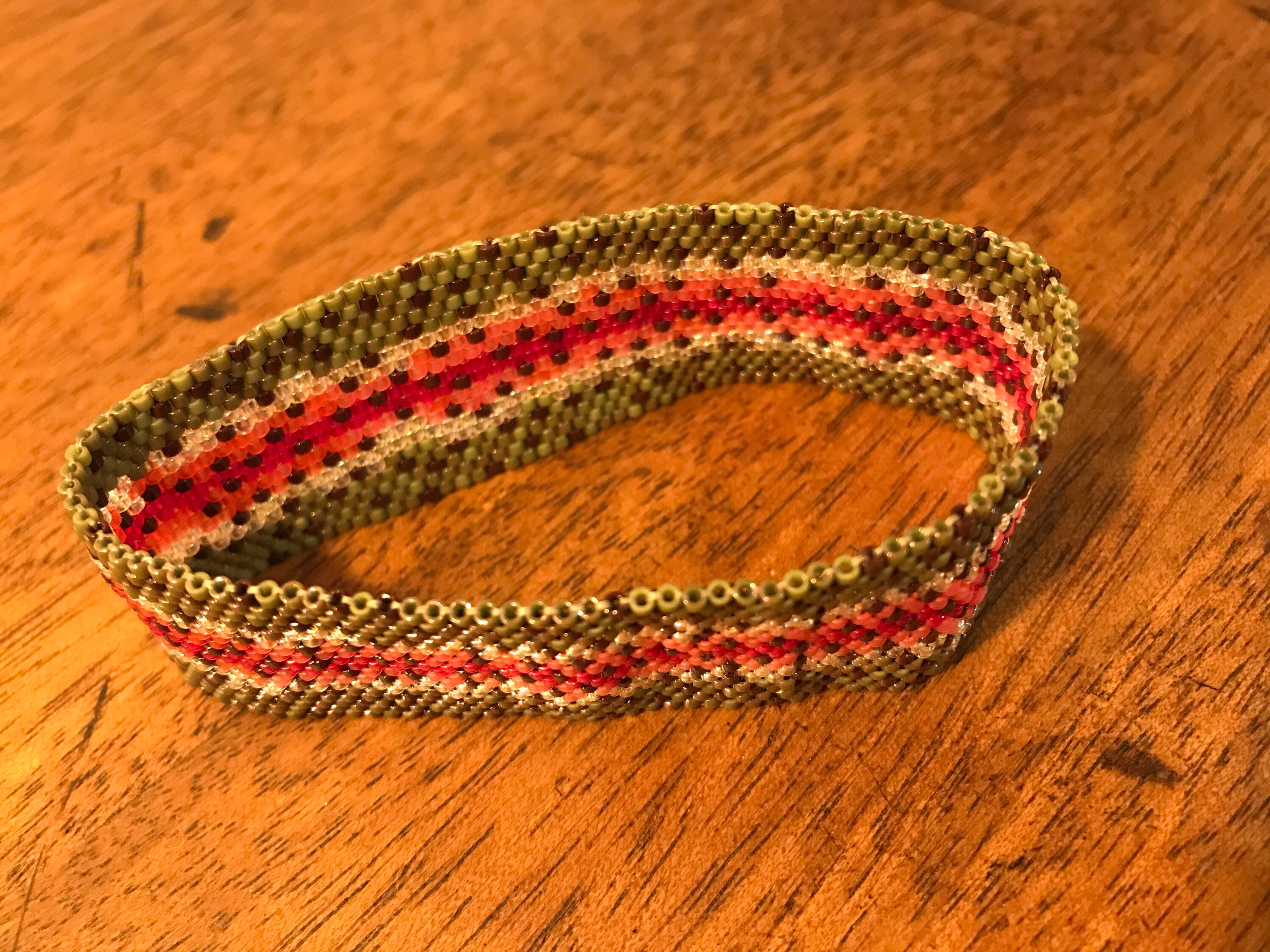 Handcrafted Beaded Bracelet Wild Rainbow Trout Pattern - Etsy