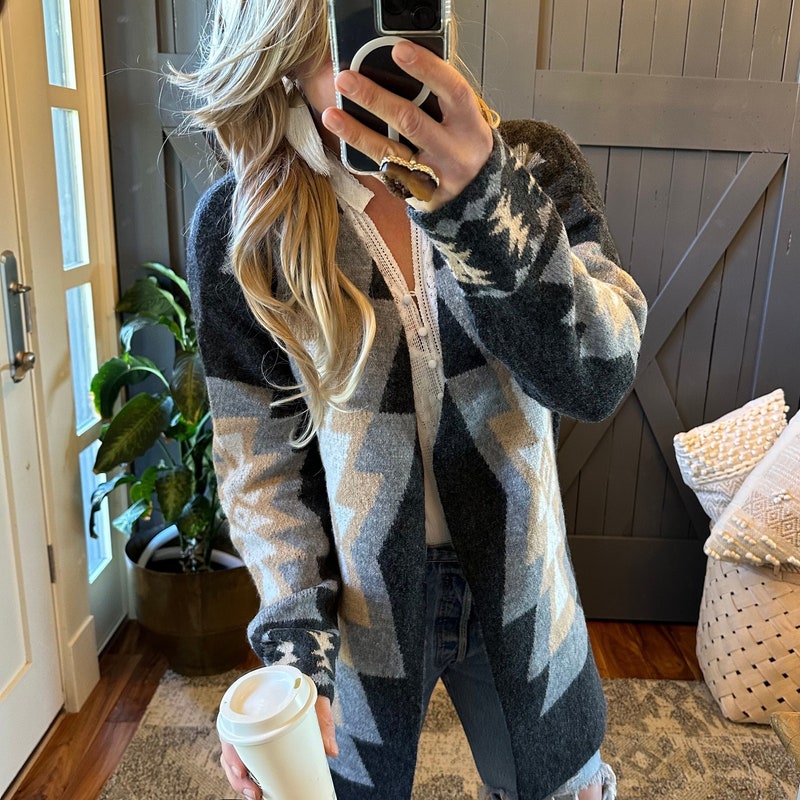 Aztec Wool Coat Long - Etsy