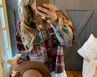 Tribal Print Jacket | Etsy