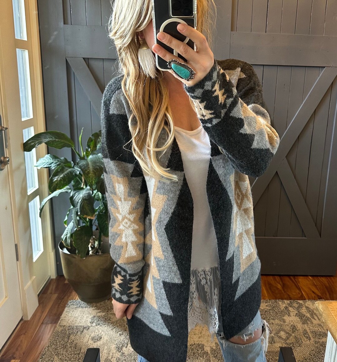 Southwestern Knit Cardigan: Western Boho Sweater by Lavender Tribe ...