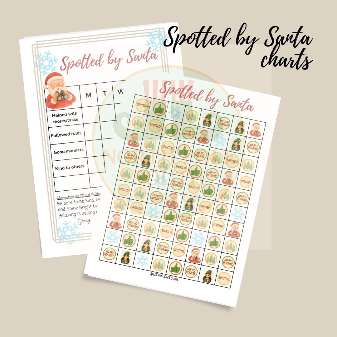 Spotted by Santa Behavior Tracker Charts With Stickers - Etsy Canada