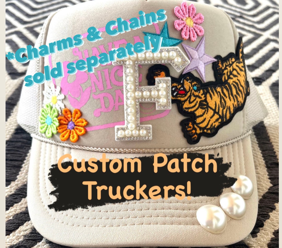 Custom Patch Trucker Hat, Happy Stack Design - Etsy