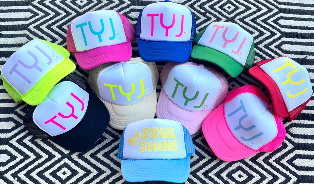TYJ Trucker Hat, Soul Shine Trucker Hat, Smiley Face Trucker Hat ...