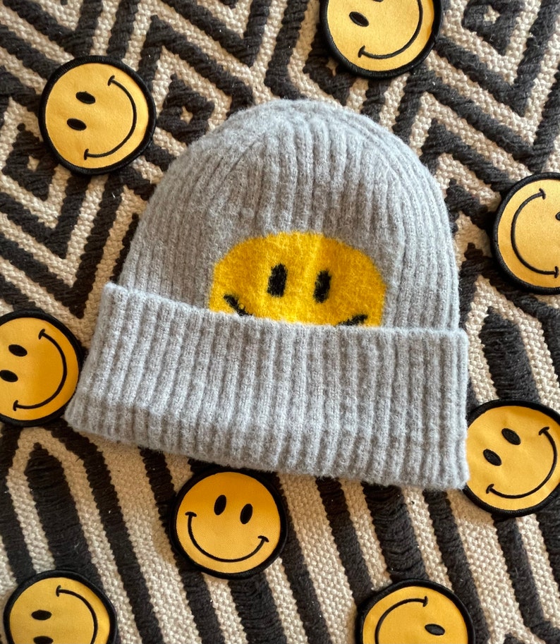 Smiley Face Beanie Stocking Cap | Etsy