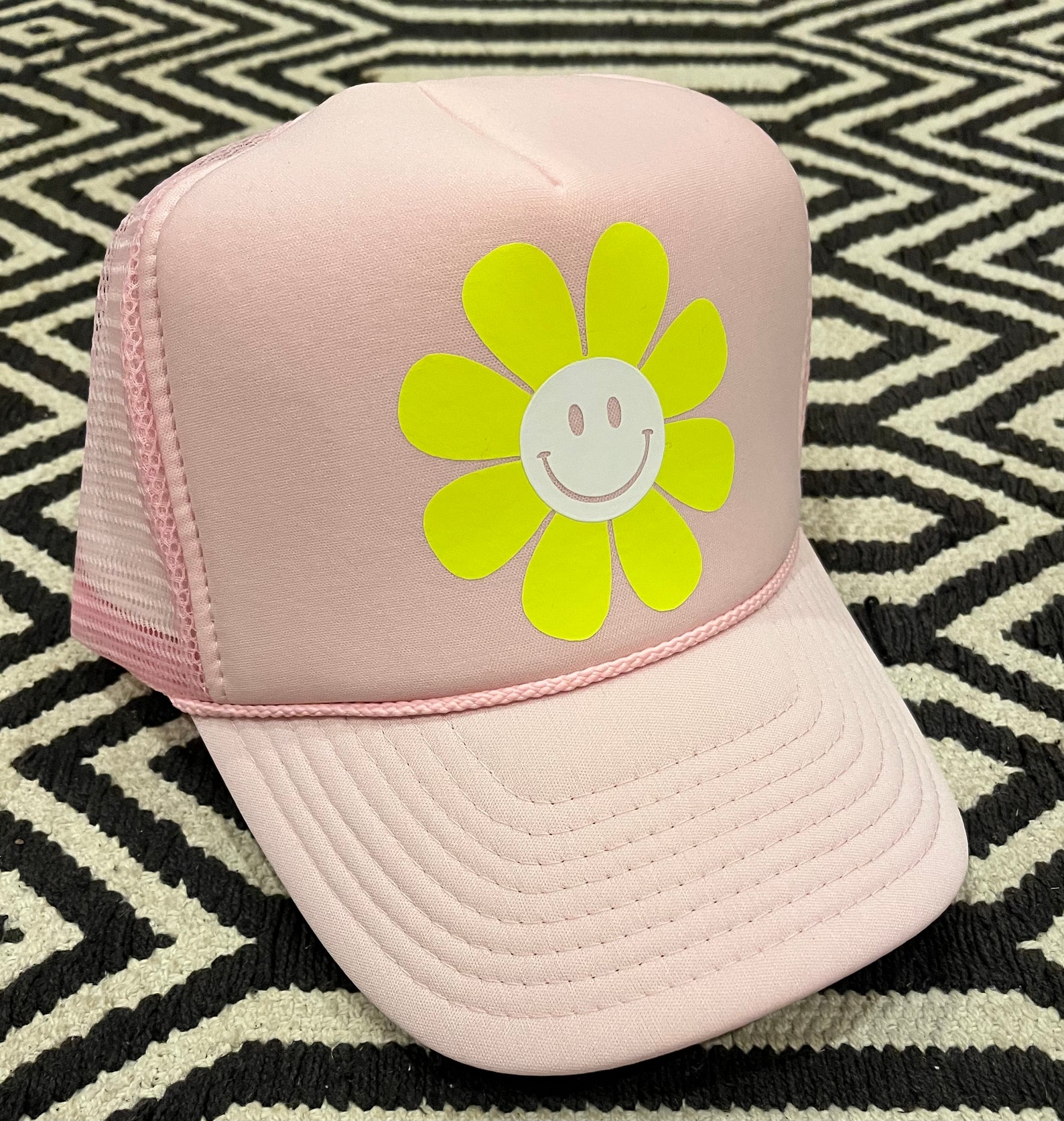 Smiley Face Trucker Hat Smiley Face Hat Smiley Hat Trucker - Etsy