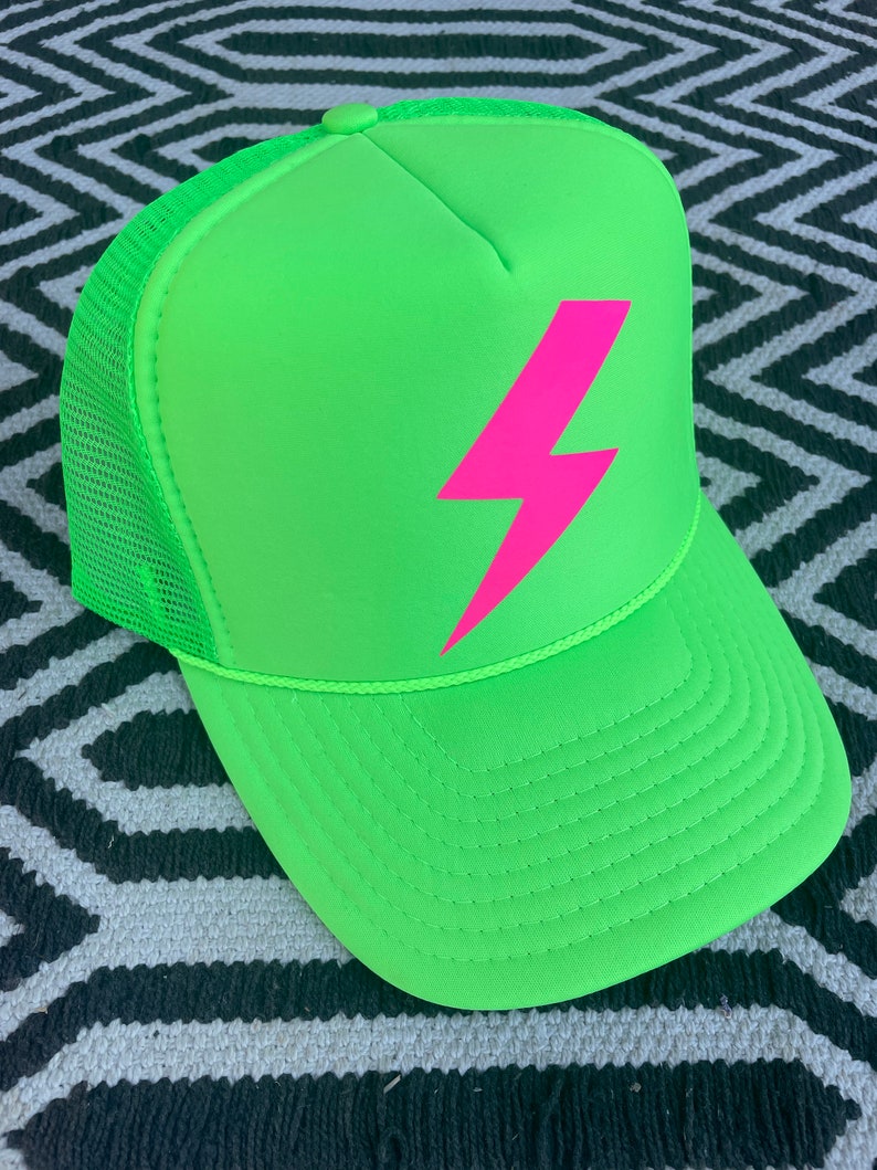 Happyflash Trucker Hat, Lightning Bolt Trucker Hat, Lightning Hat - Etsy