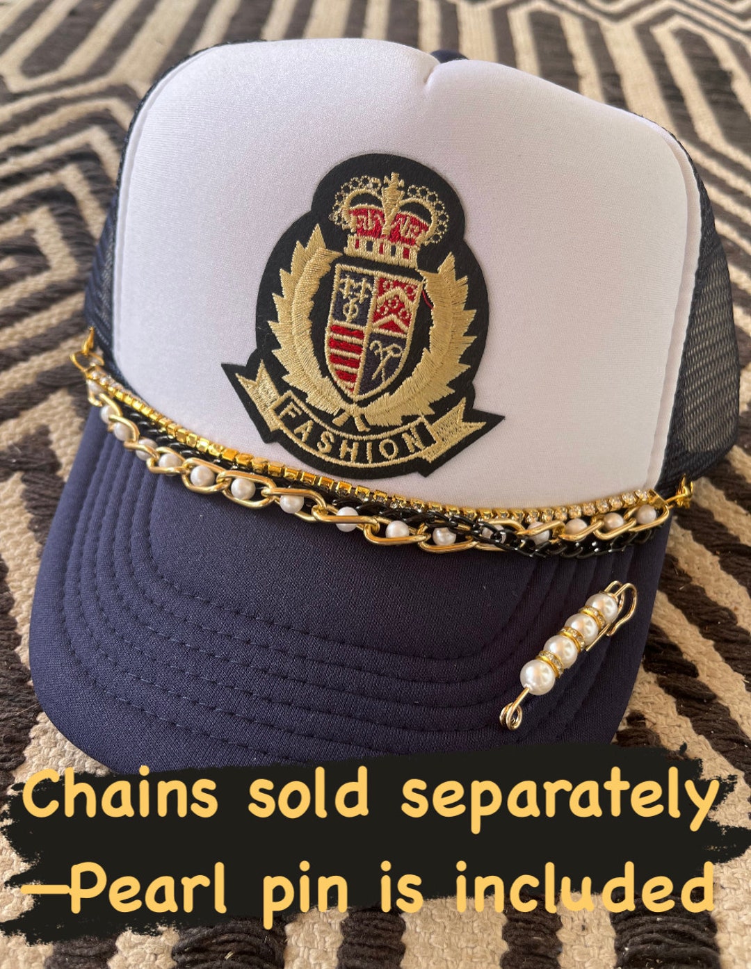 Happy Stack Fashion Trucker With Pearl Hat Pin, Happystack Trucker Hat ...