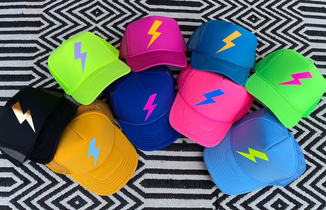 Happyflash Trucker Hat Lightning Bolt Trucker Hat Lightning - Etsy