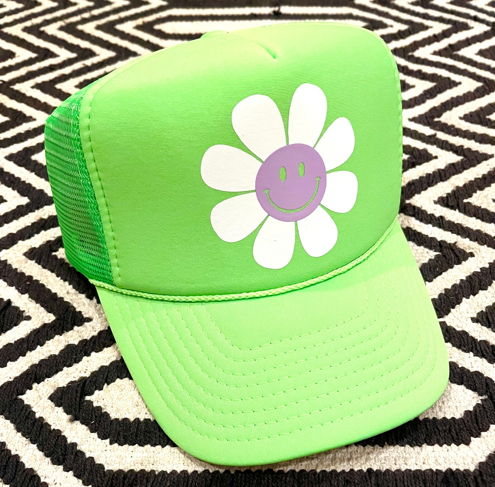 Smiley Face Trucker Hat Smiley Face Hat Smiley Hat Trucker - Etsy