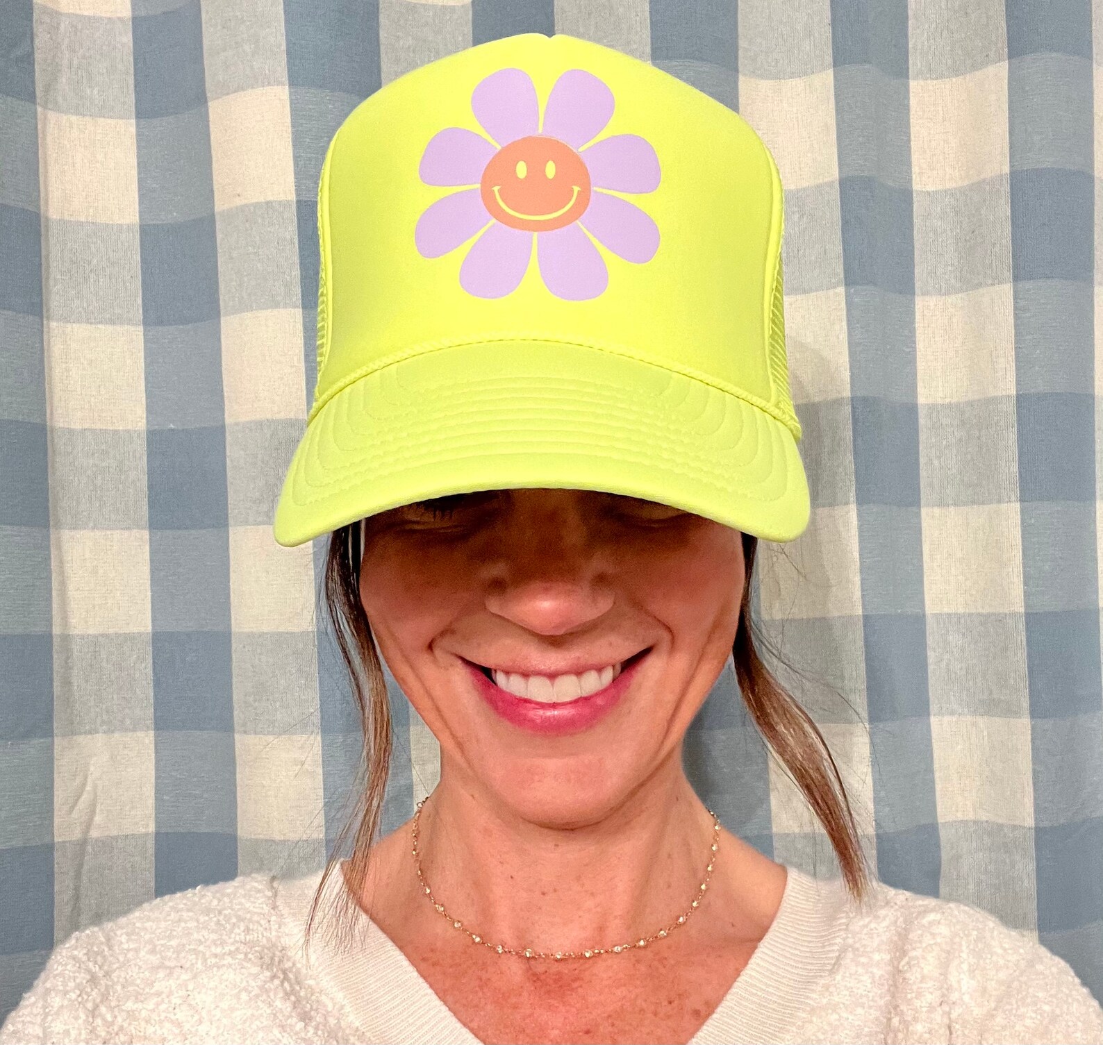 Smiley Face Trucker Hat Smiley Face Hat Smiley Hat Trucker - Etsy