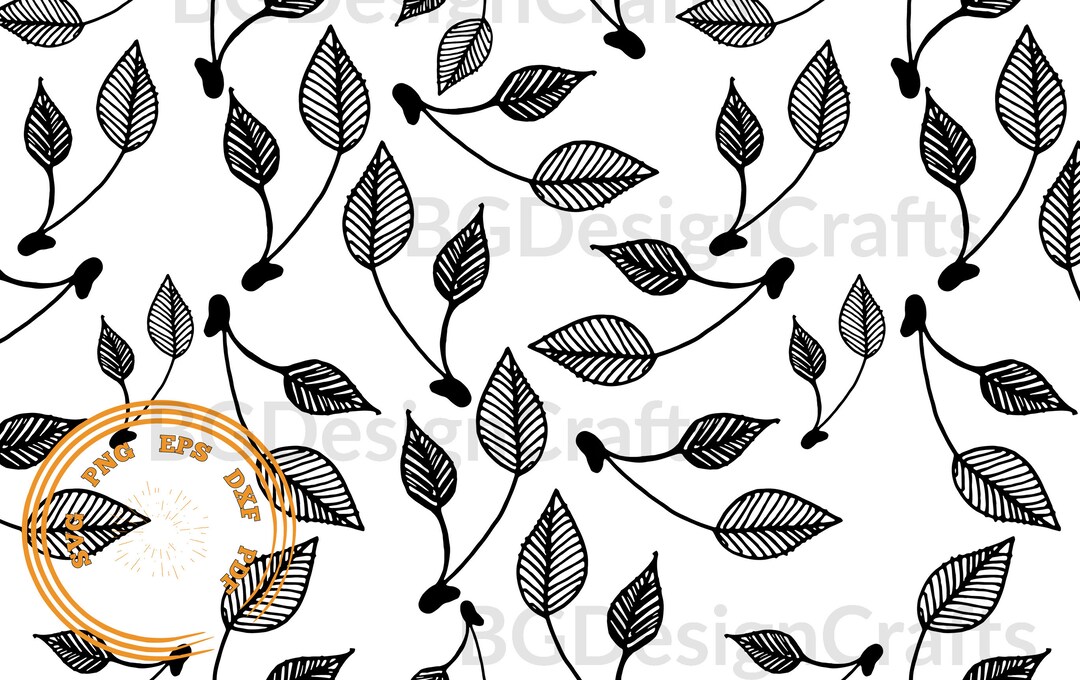 Pattern#5, Hand Drawn Pattern Svg, Hand Drawn Floral Pattern Svg Leaf ...