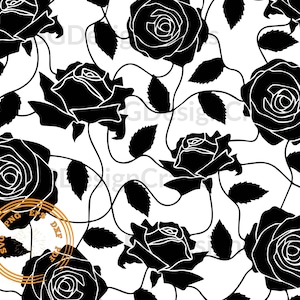 Rose Pattern 2 Rose Pattern Svg Seamless Pattern Svg - Etsy