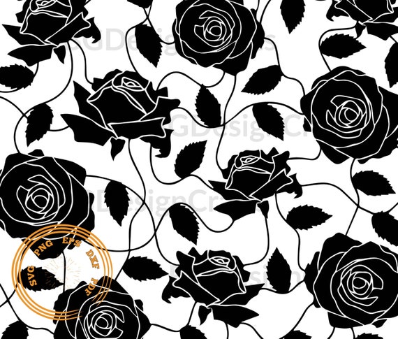 Rose Pattern 2 Rose Pattern Svg Seamless Pattern Svg - Etsy