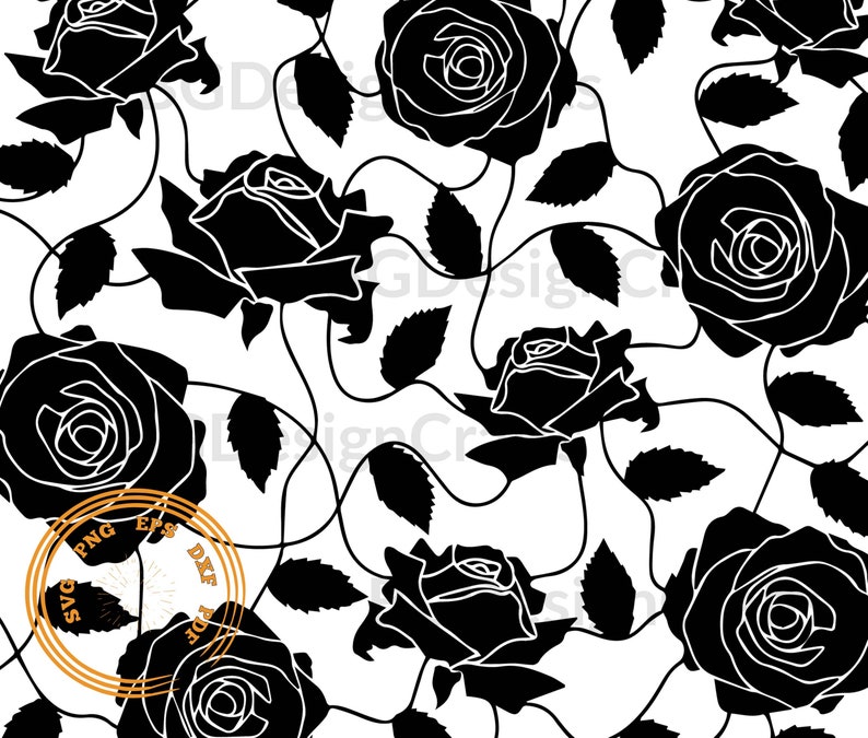 Rose Pattern 2 Rose Pattern Svg Seamless Pattern Svg - Etsy