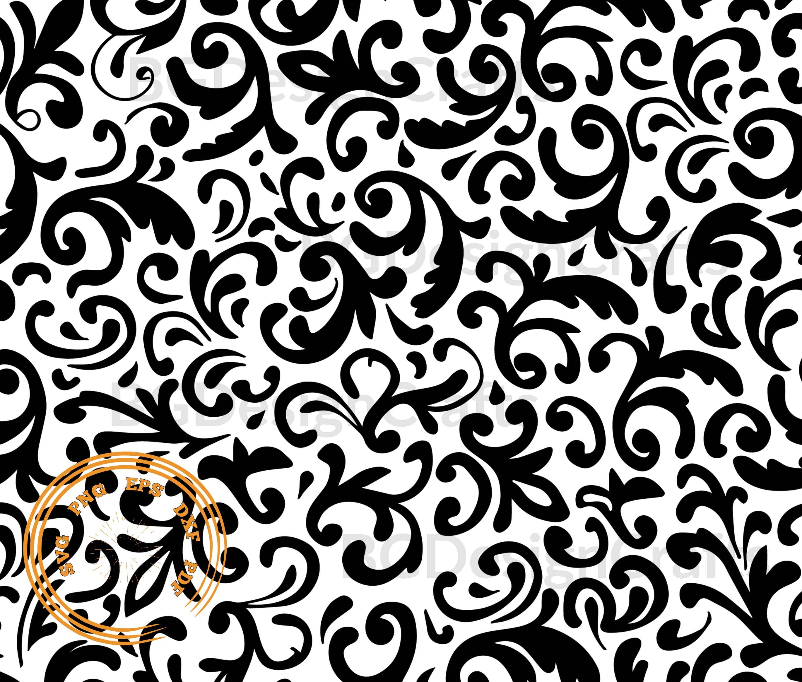 Pattern SVG, Pattern Ornament SVG, Seamless SVG, Damask Png, Tooled ...