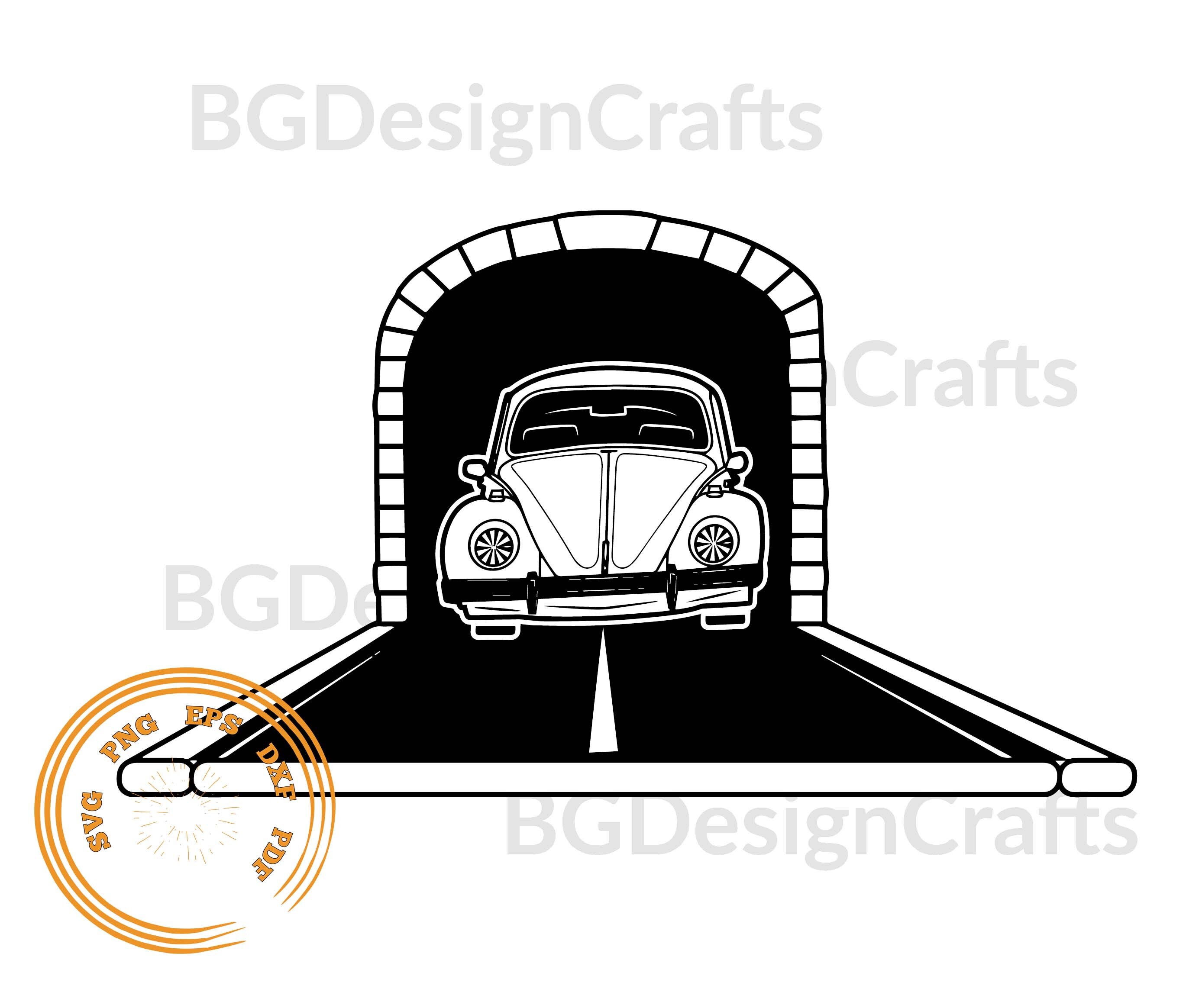 Car in Tunnel SVG, Car SVG, Tunnel SVG, Classic Car Png, Svg File for ...