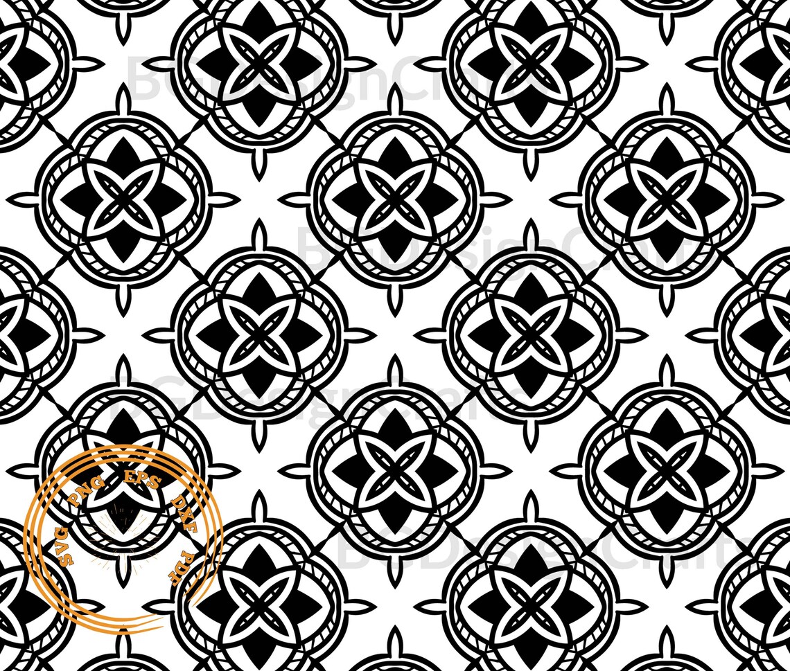 Seamless Pattern 5, Seamless Pattern Svg, Tooled Leather Svg, Floral ...