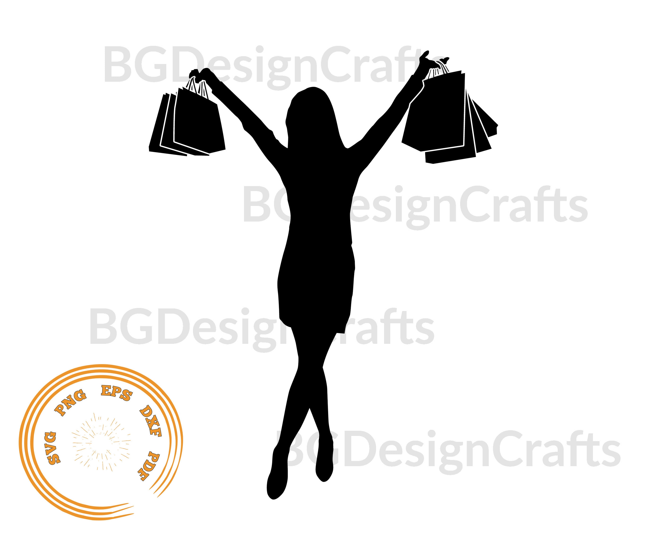 Shopping Woman SVG, Woman Shopping SVG, Shopping SVG, Shopping Girl Svg ...