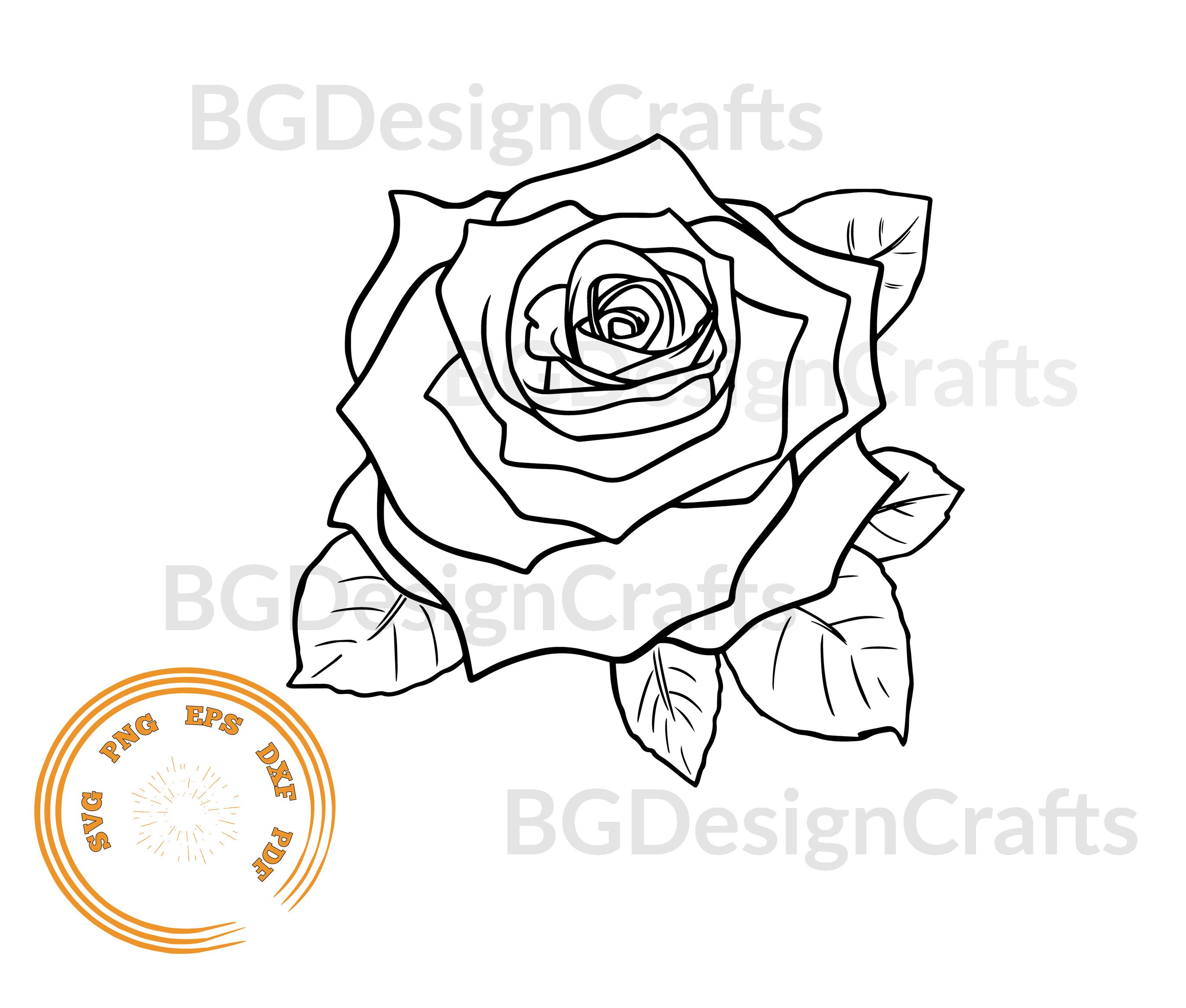Rose2, Rose SVG, Rose Png, Rose Clipart, Flower Eps, Flower, Dxf, Svg ...