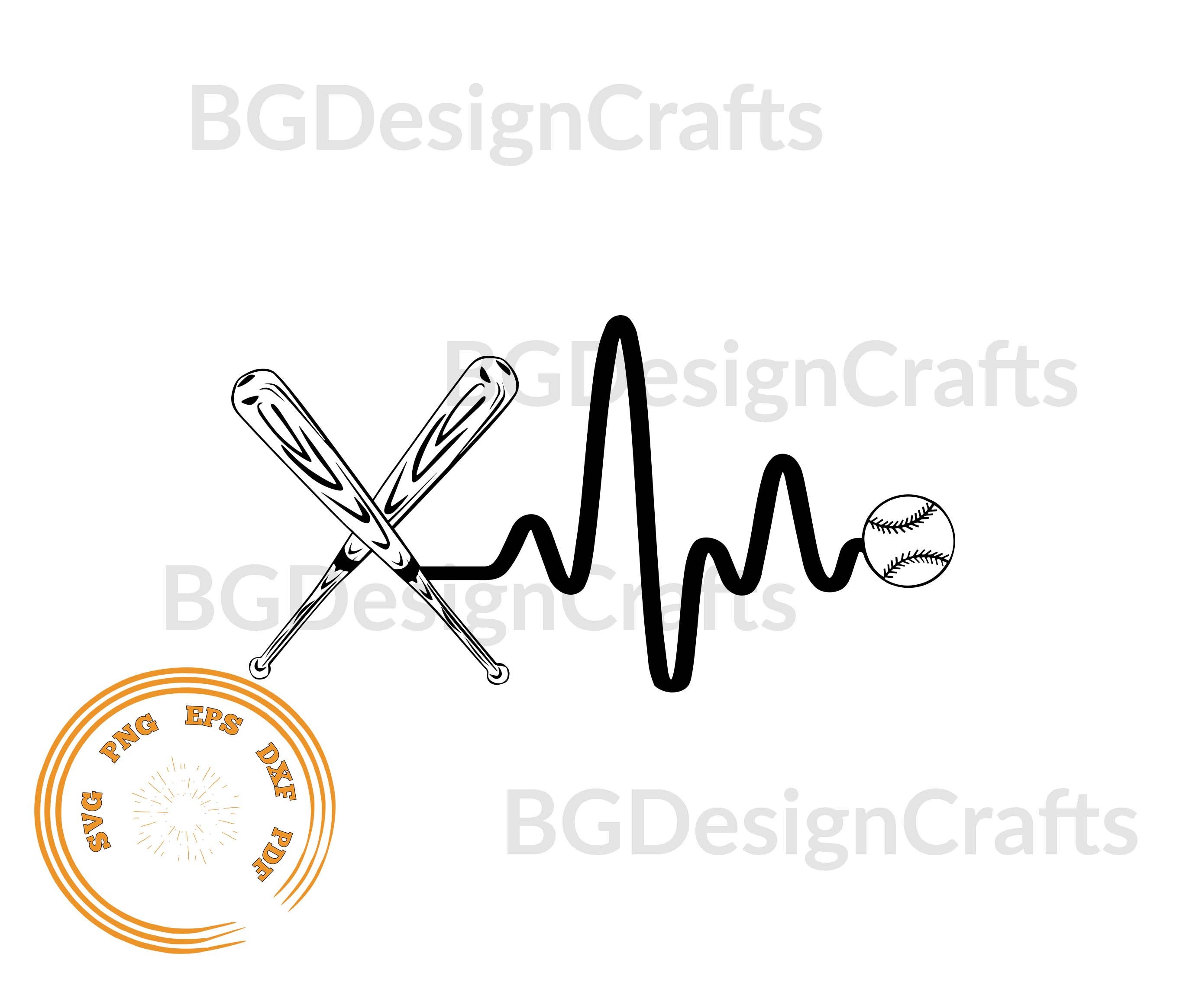 Baseball SVG Baseball Bat SVG Baseball Ball SVG Heartbeat | Etsy