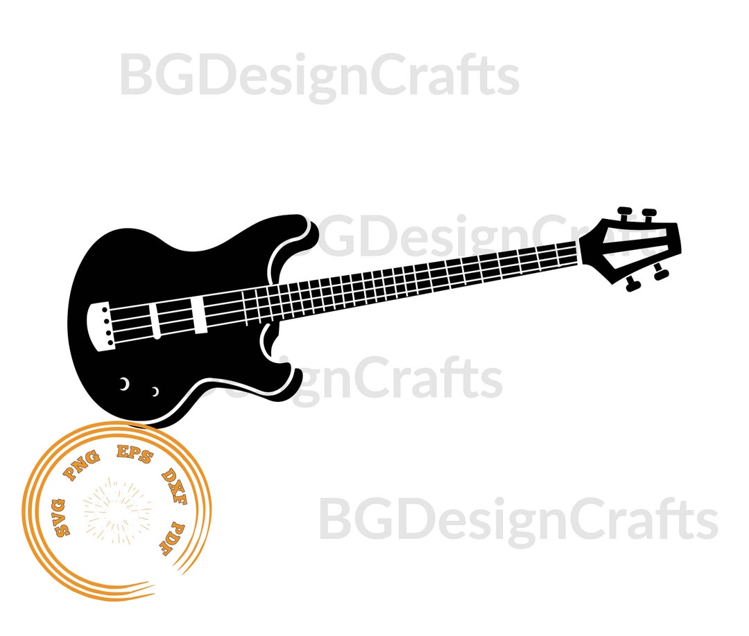 Bass Guitar SVG, Bass Guitar DXF, Bass Guitar Clipart, Bass Guitar Svg ...