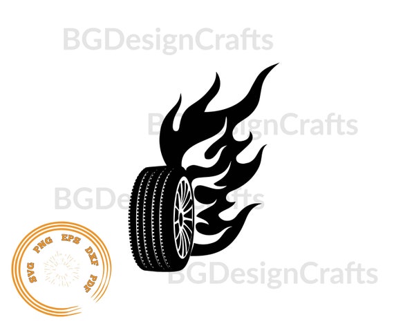 Wheel on Fire SVG Wheel SVG Drift SVG Car Clipart Png | Etsy