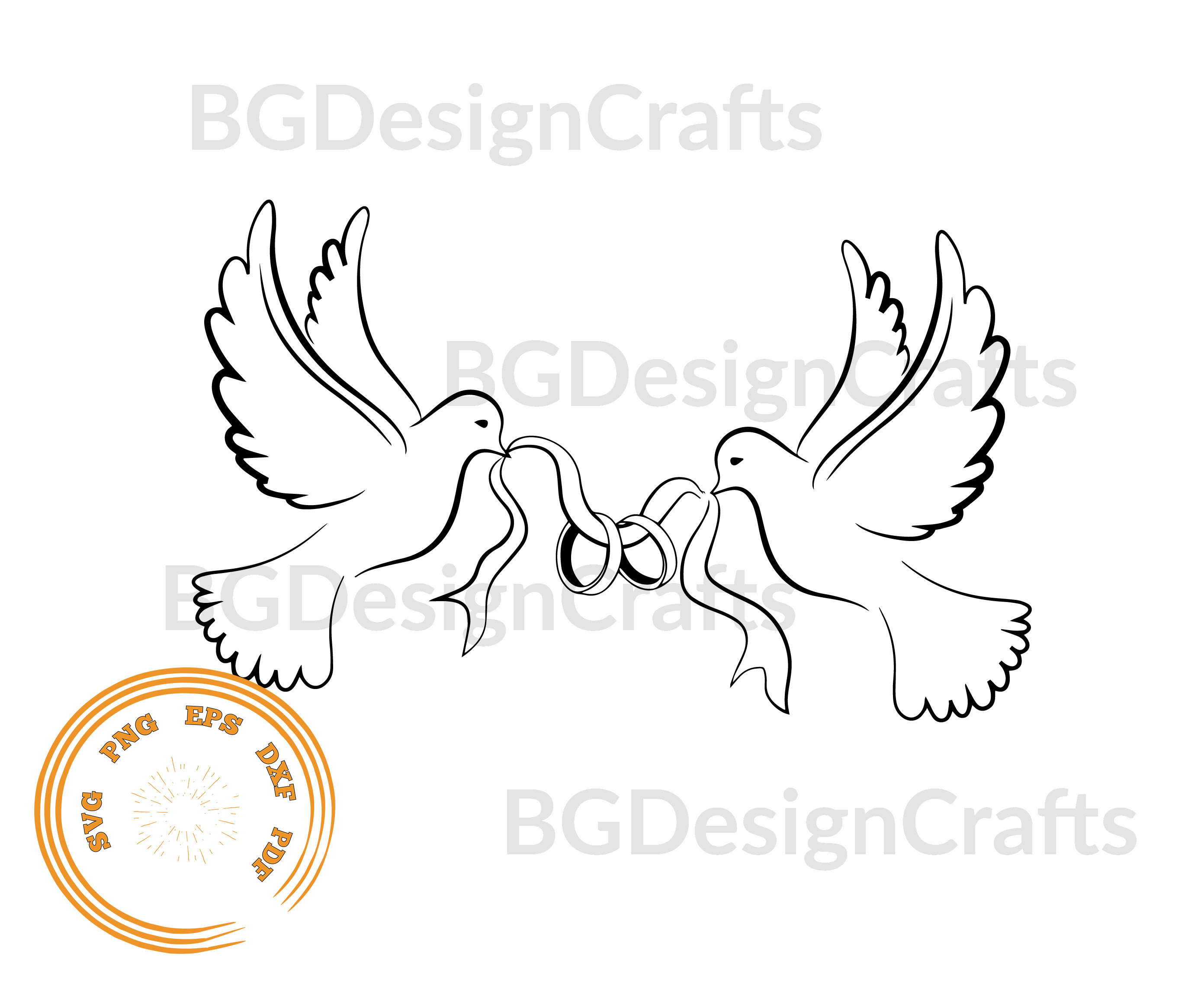 Wedding Doves SVG Wedding Ring SVG Dove Svg Ring Svg Svg - Etsy UK