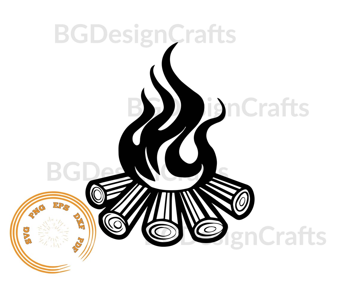 Campfire SVG, Bonfire SVG, Fire SVG, Wood and Fire Svg, Svg File for ...