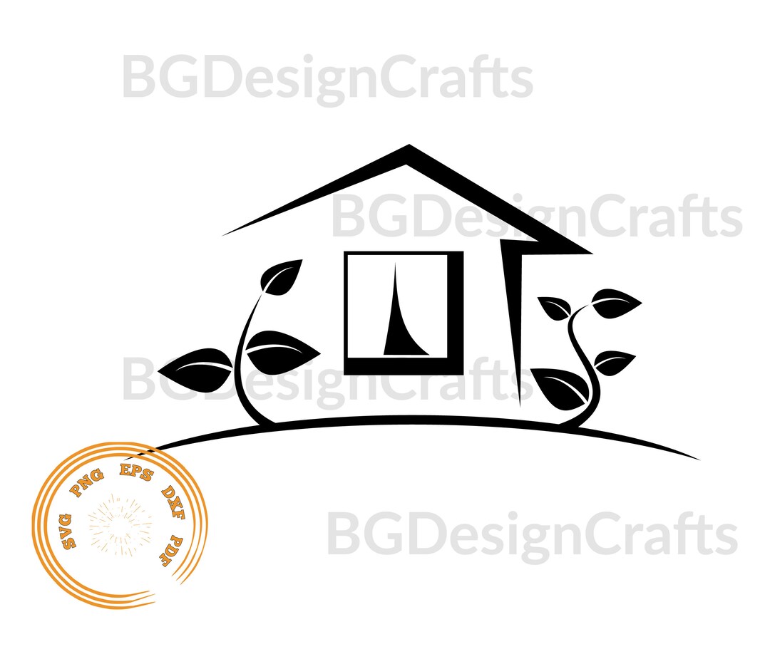 Home With Garden, Home Svg, House Svg, Tree Svg, Garden Svg, Clipart ...