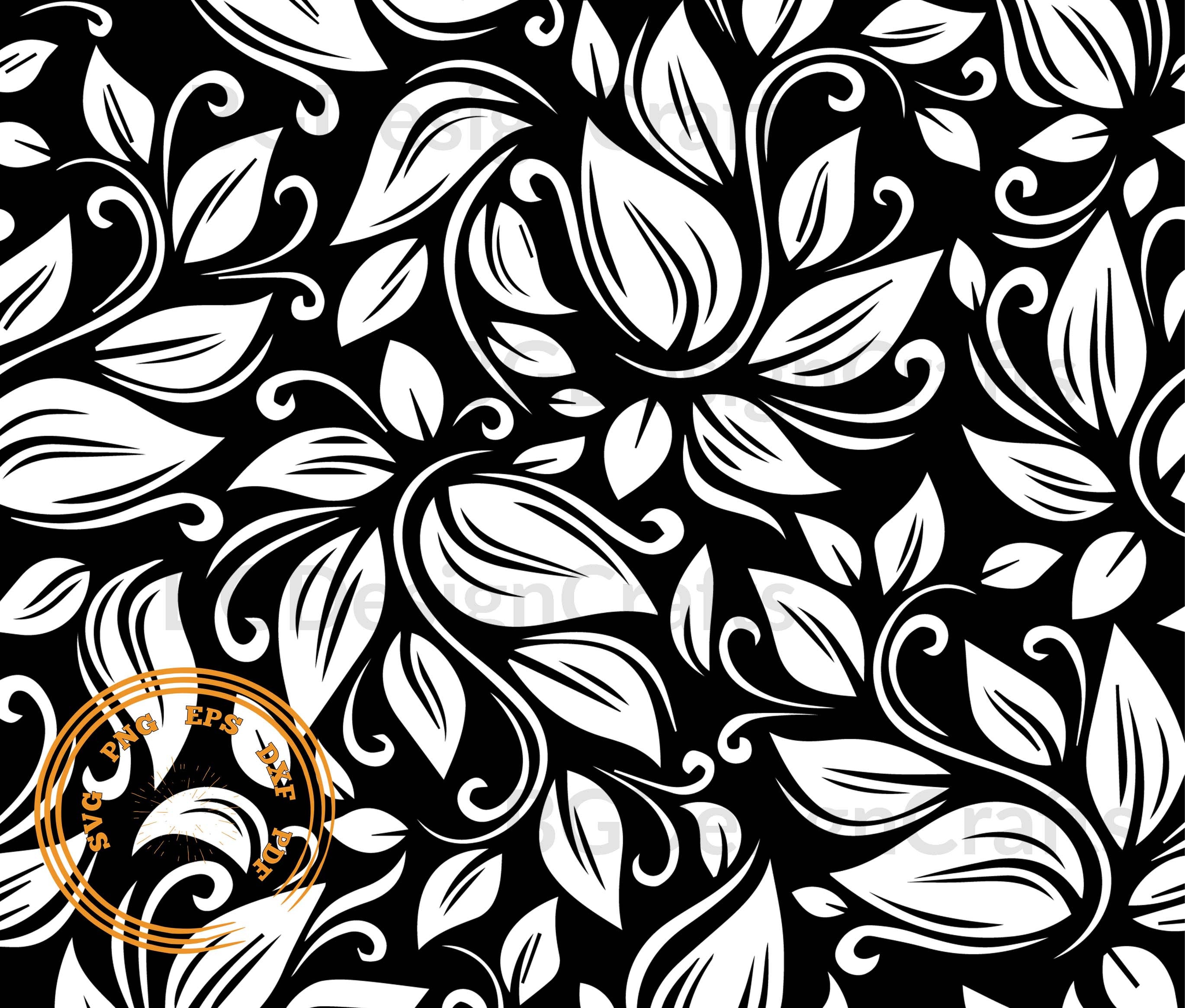 Flower Pattern #2, Flower Pattern Svg, Leaf Pattern Svg, Seamless ...