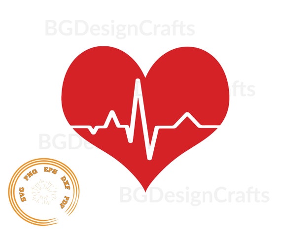 Heartbeat SVG Heart SVG Heartbeat Dxf Clipart Png Cut | Etsy