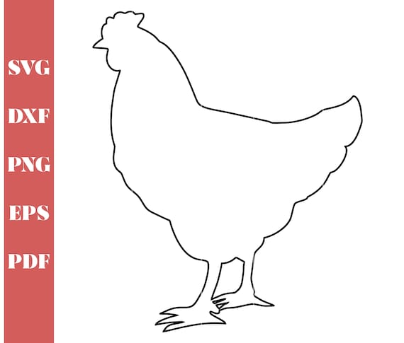 Chicken SVG Chicken Outline SVG Chicken DXF Chicken | Etsy