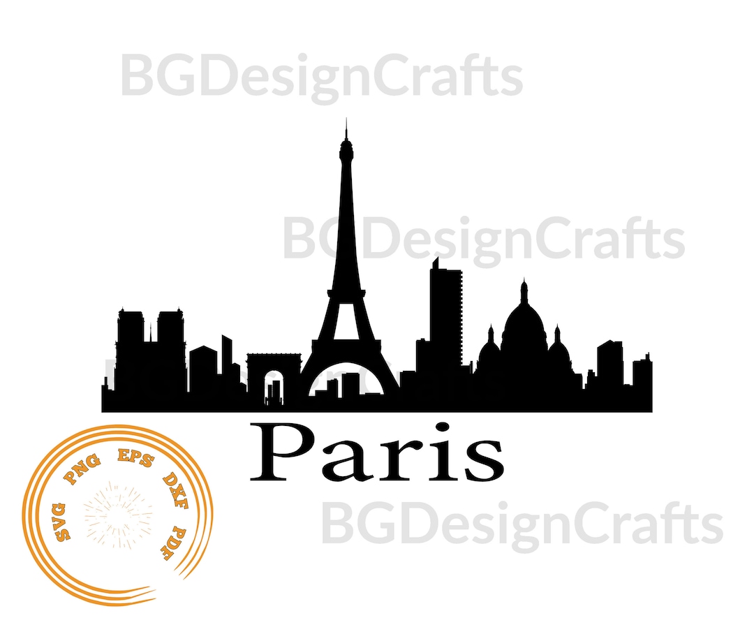 Paris SVG, Paris Silhouette SVG, Paris Silhouette, Paris Skyline Svg ...