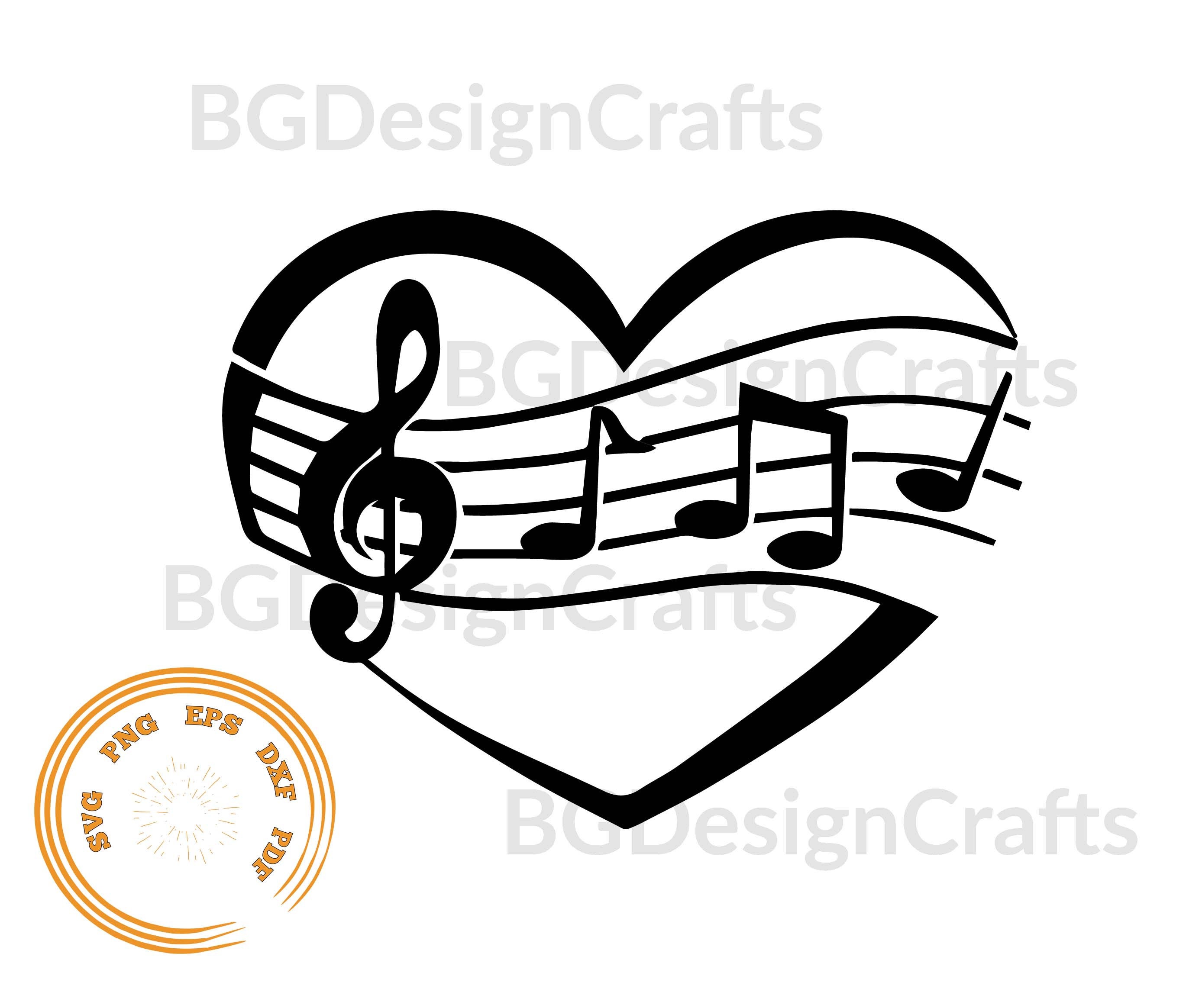 Music SVG Music of the Heart Heart SVG Note SVG Music Note | Etsy