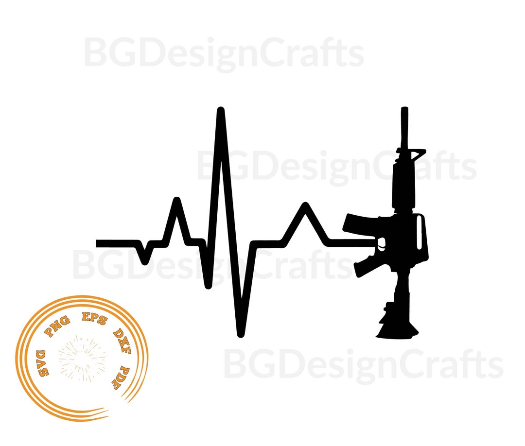 Heartbeat Rifle SVG, Rifle SVG, Heartbeat SVG, Dxf, Png, Cut File ...