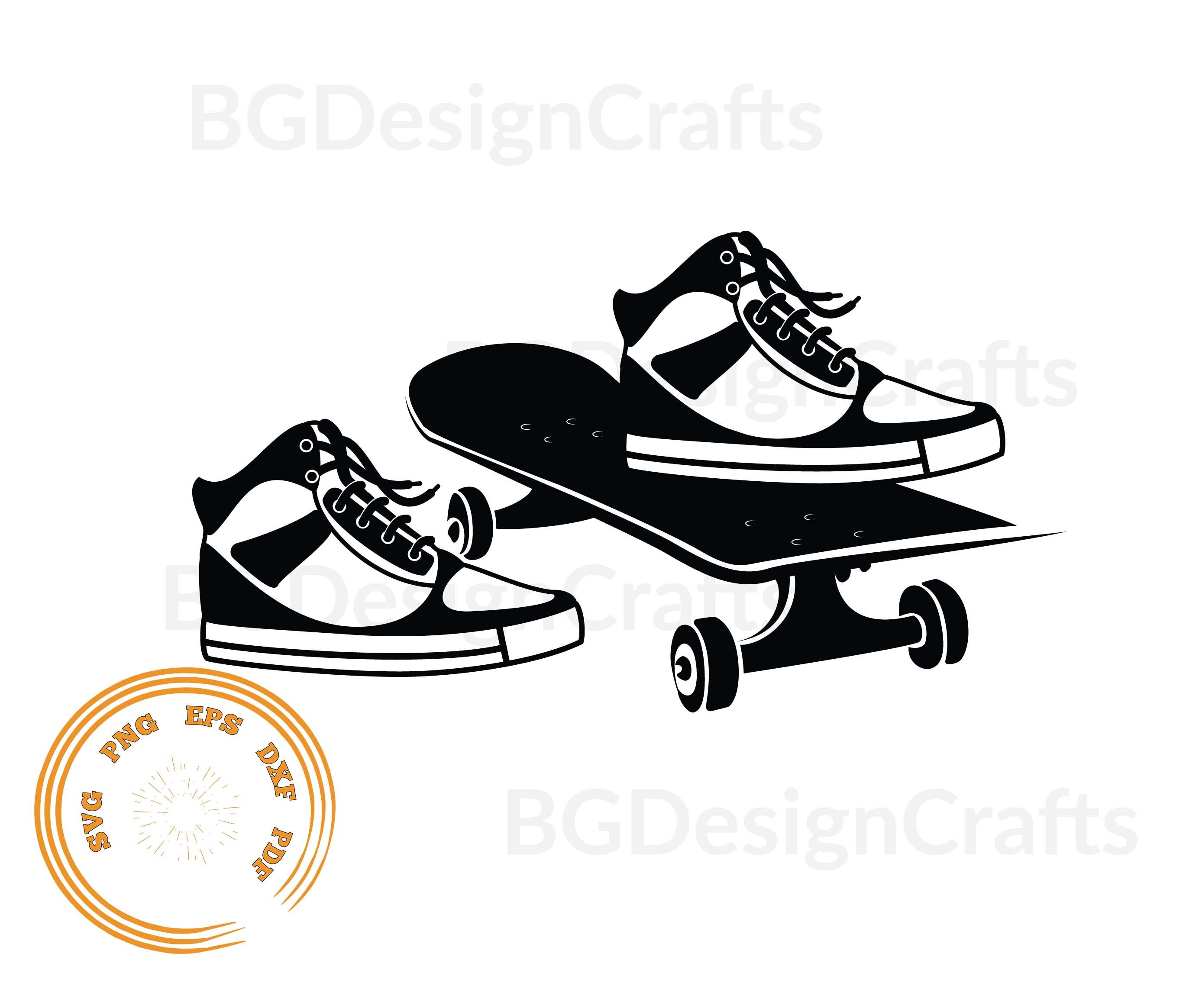 Skateboard and Sneakers Svg, Sneakers Svg, Skateboard Svg, Skateboard ...