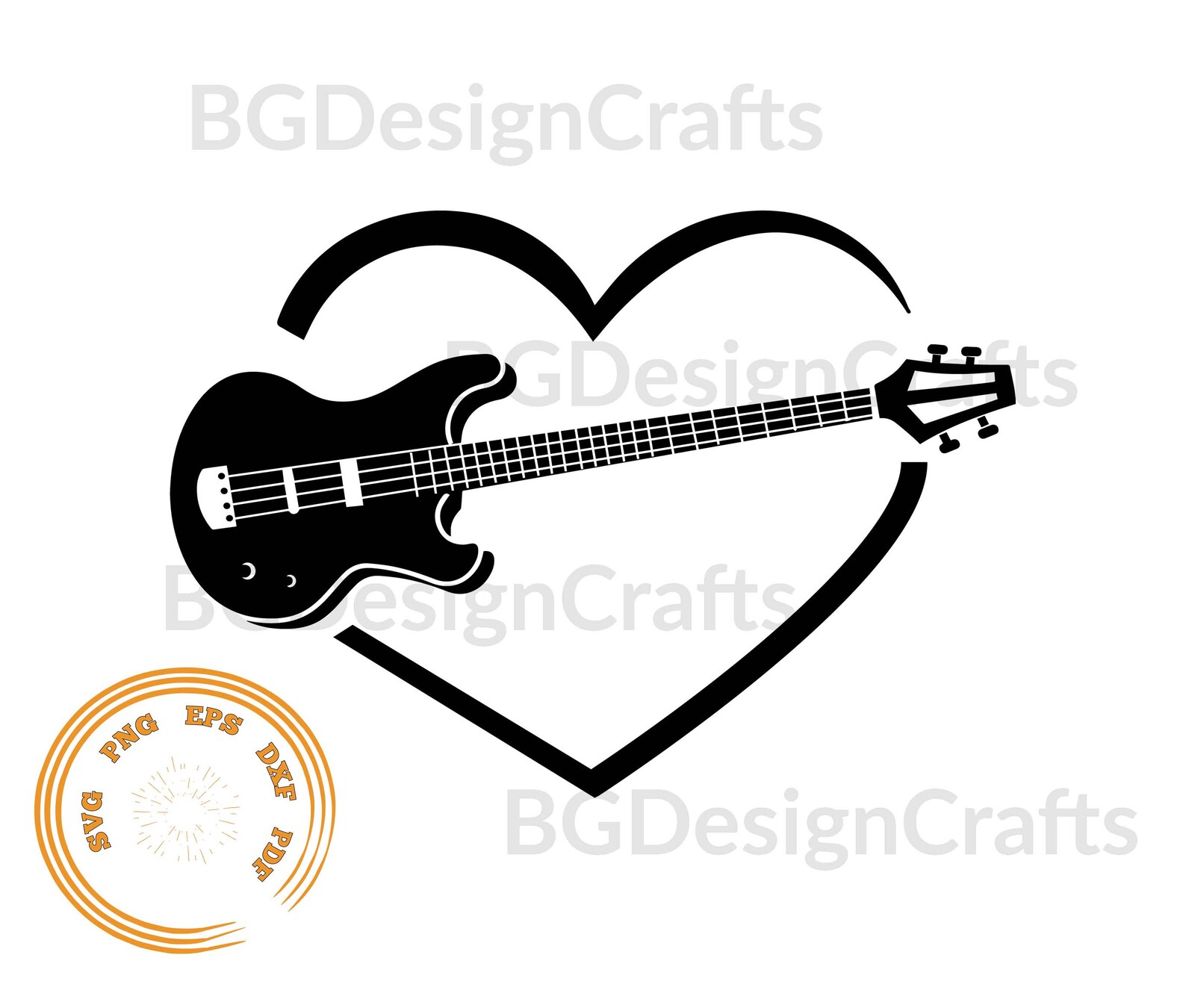 Heart and Guitar SVG Guitar SVG Music SVG Heart Svg Svg - Etsy