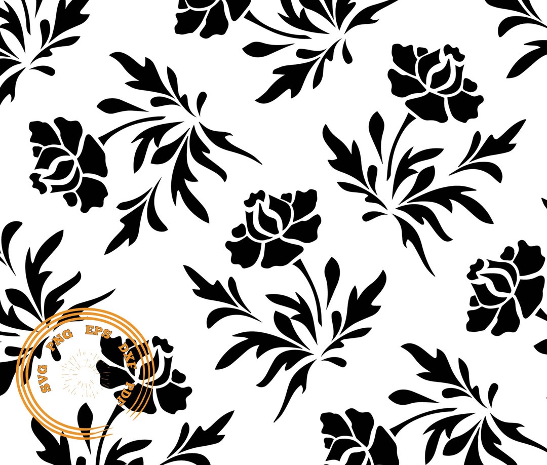 Seamless Pattern #2, Seamless Pattern SVG, Flower Pattern Svg, Rose ...